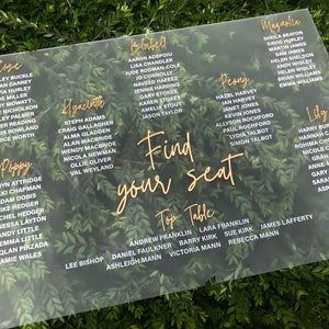 Personalised Acrylic Wedding Table Plan Table Setting Frosted Acrylic ...