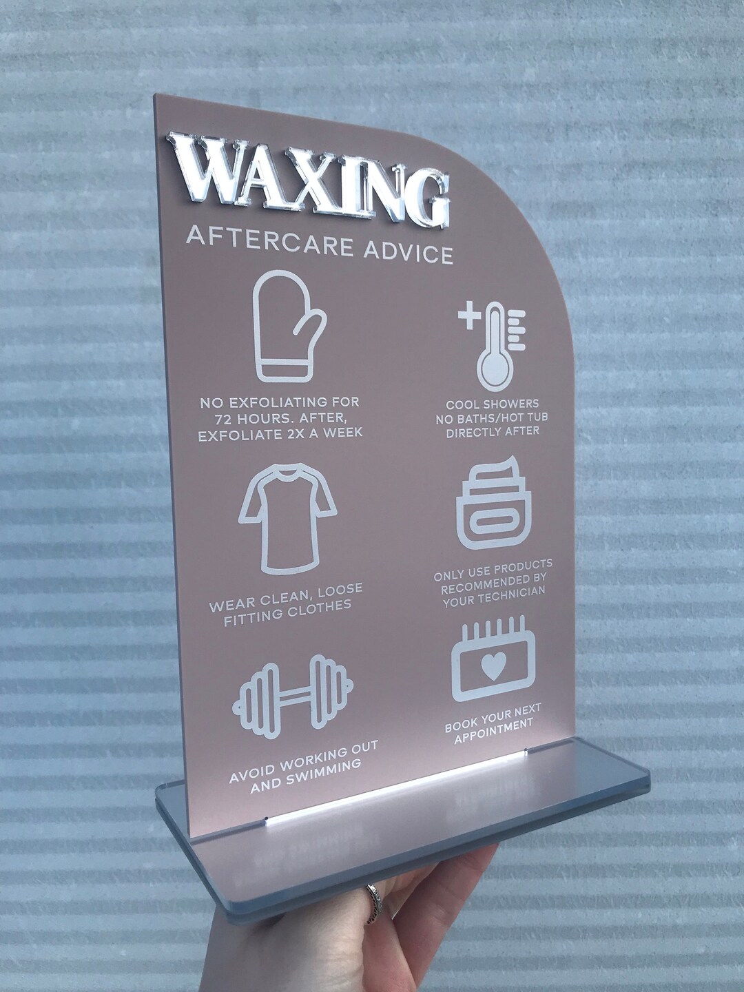 Waxing Aftercare Acrylic Sign | Beauty Sign | Business Sign | Spa Sign ...
