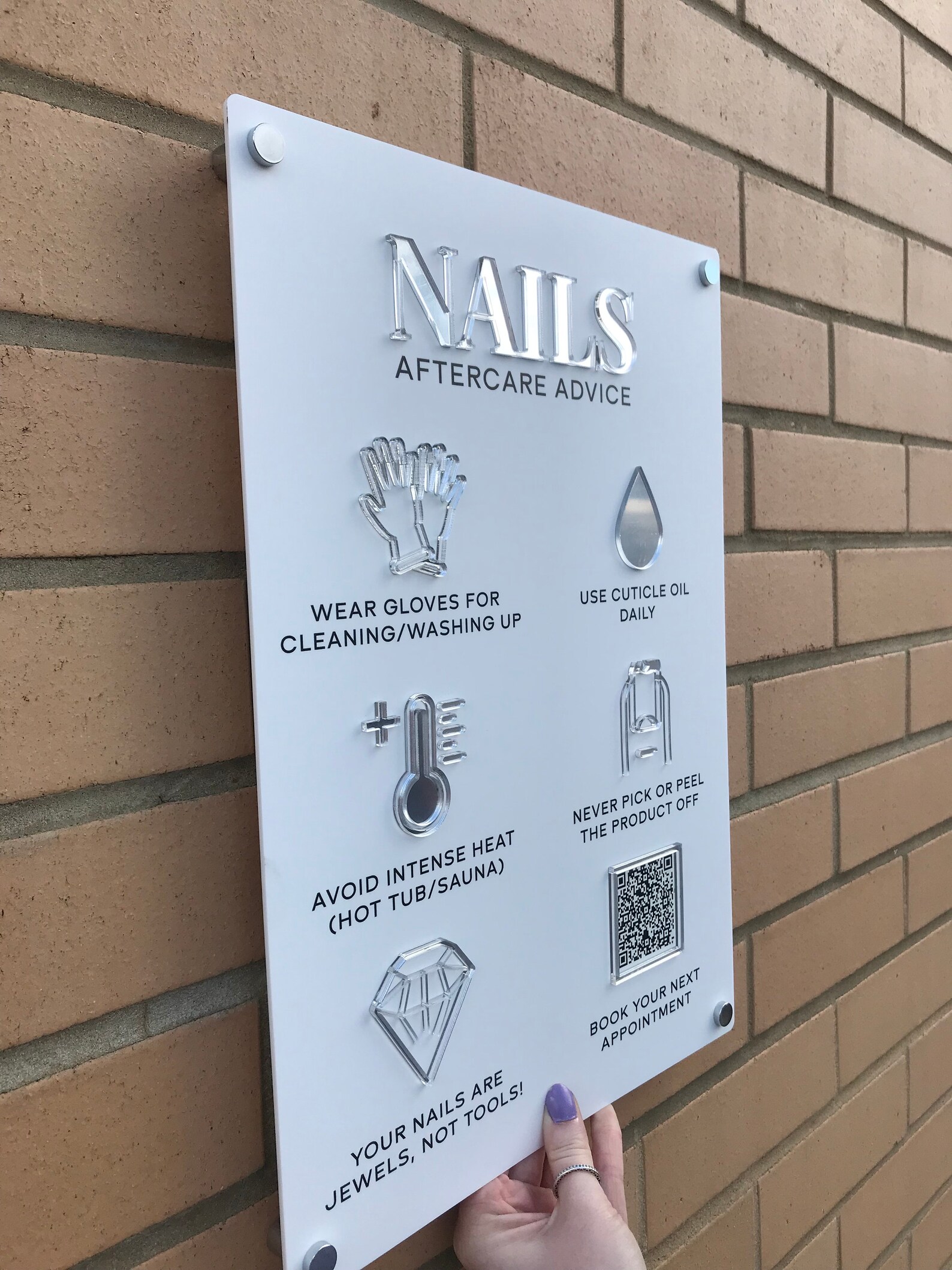 Nail Aftercare Advice Acrylic A3 3D Perspex Wall Sign Beauty - Etsy