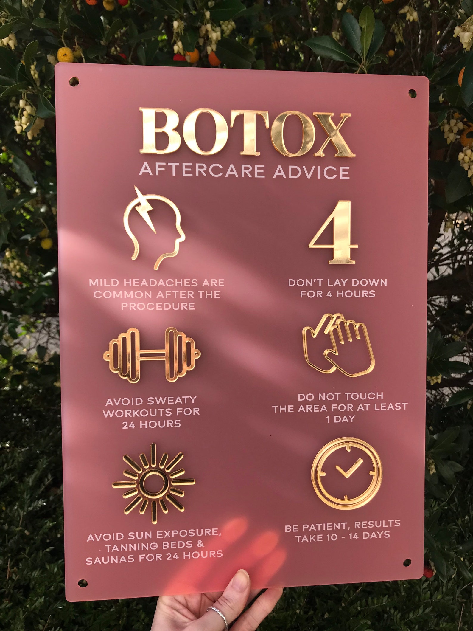 Botox Aftercare Advice Acrylic A3 Wall Sign Beauty Sign - Etsy