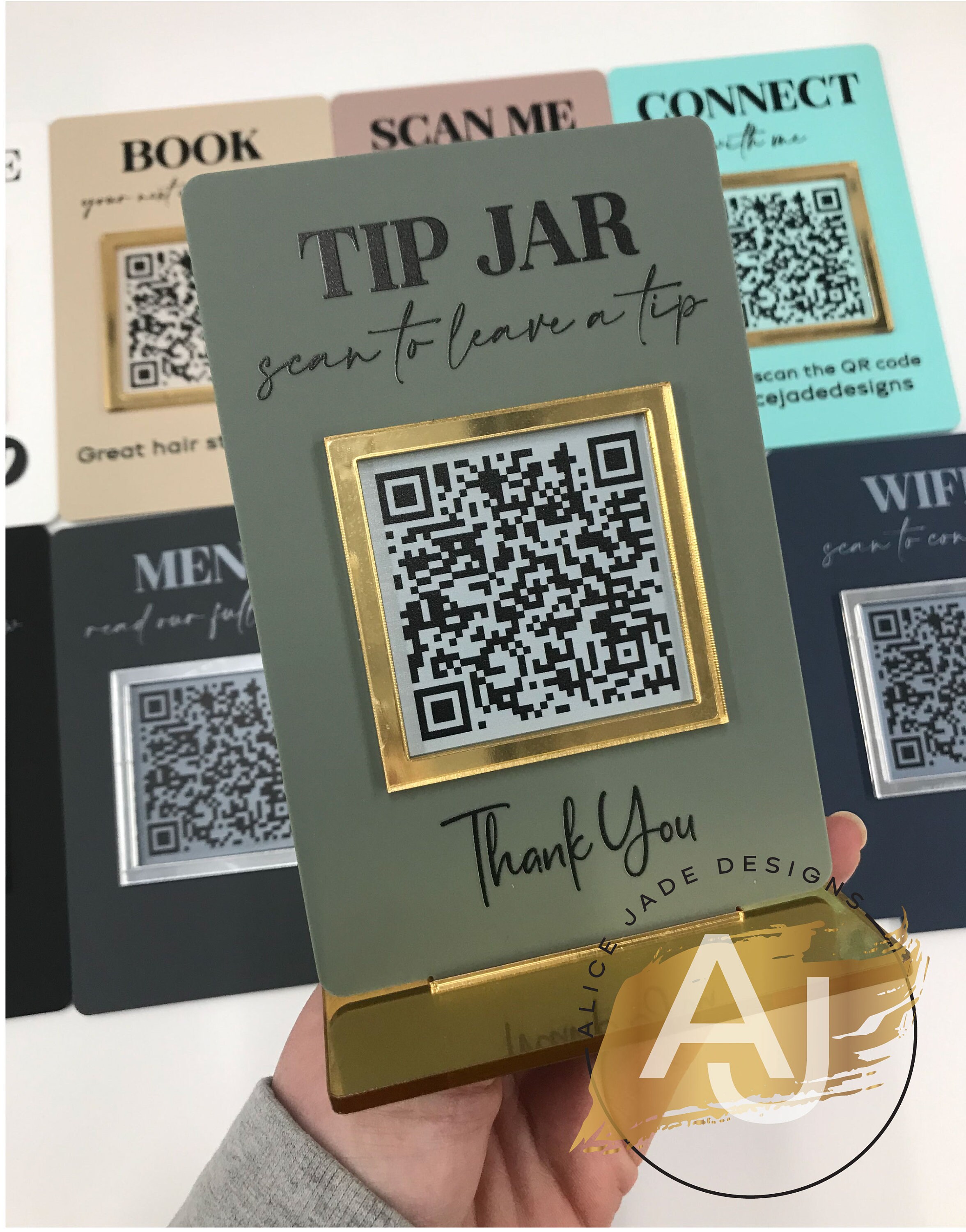 Mini QR Code Acrylic Display Sign Business Sign Spa Sign - Etsy UK