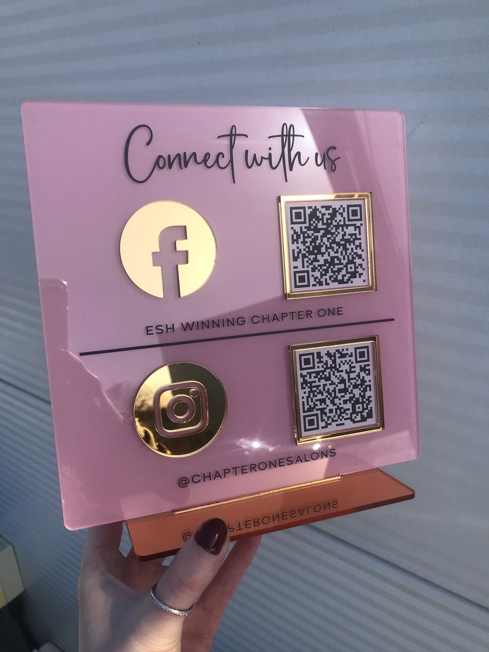 Personalised Acrylic Double QR Code Sign Social Media Sign - Etsy UK