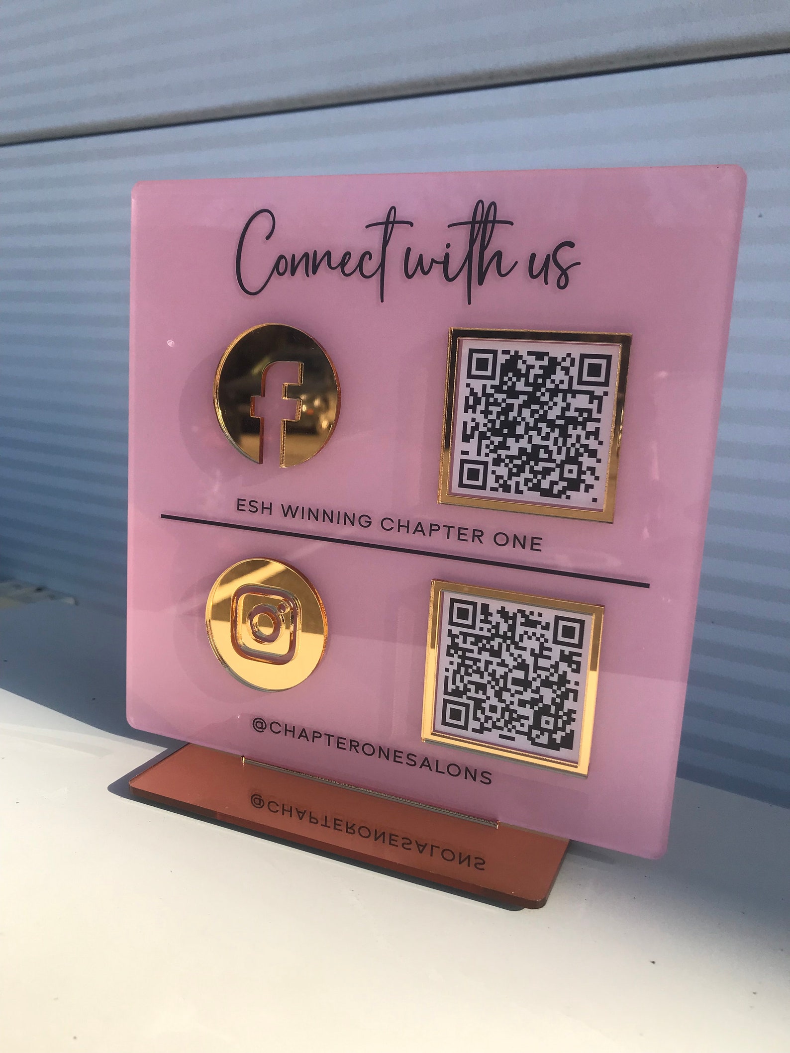 Personalised Acrylic Double QR Code Sign Social Media Sign - Etsy UK