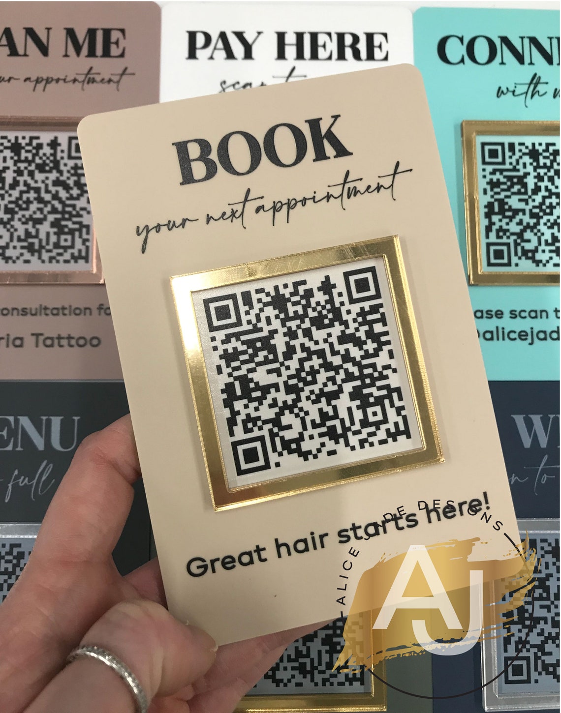 Mini QR Code Acrylic Display Sign Business Sign Spa Sign - Etsy