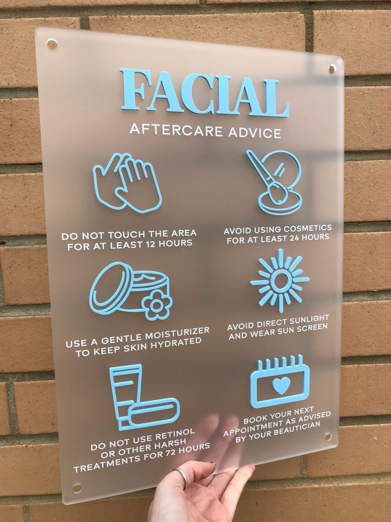 Facial Aftercare Advice Acrylic A3 Wall Sign Beauty Sign - Etsy