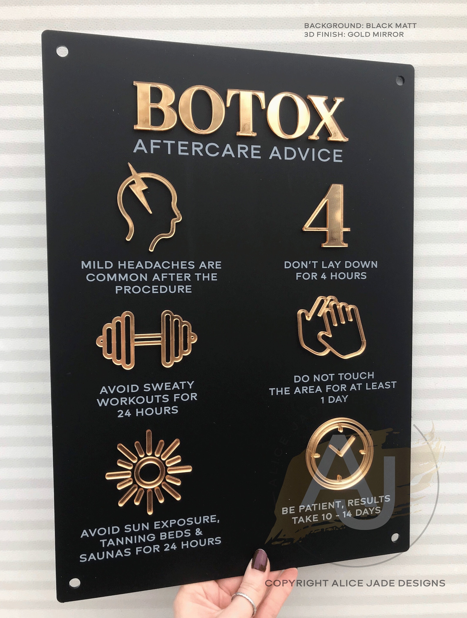 Botox Aftercare Advice Acrylic A3 Wall Sign Beauty Sign Business Sign ...