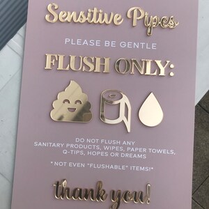Sensitive Pipes Advice Toilet/bathroom Acrylic A3 Wall Sign - Etsy