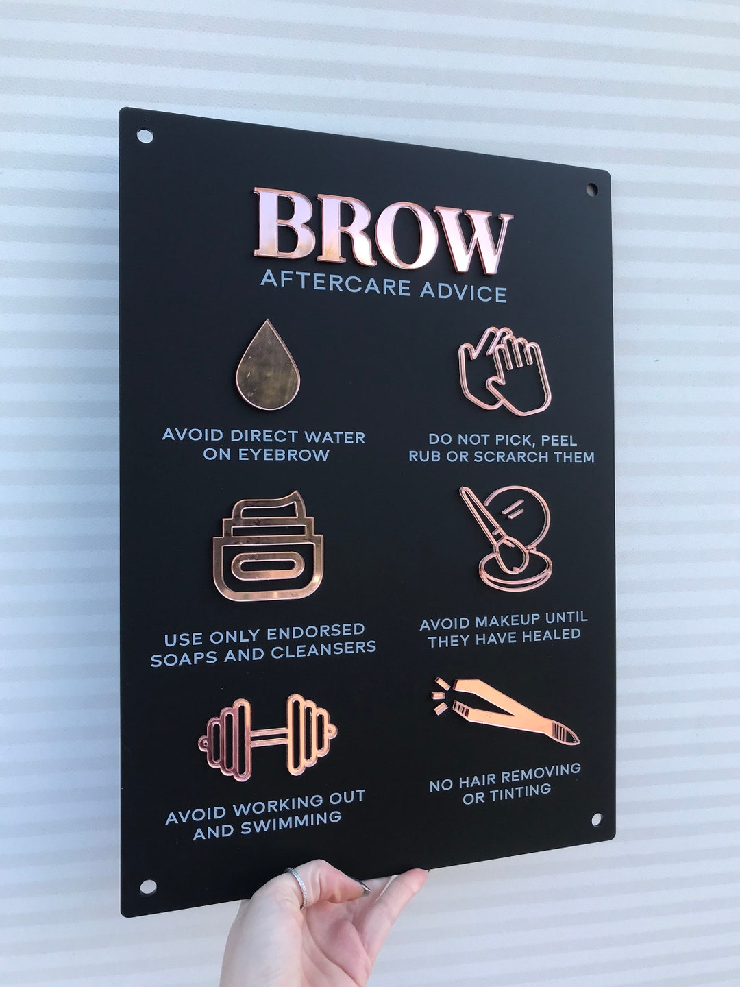Brow Aftercare Advice Acrylic A3 Wall Sign Beauty Sign - Etsy