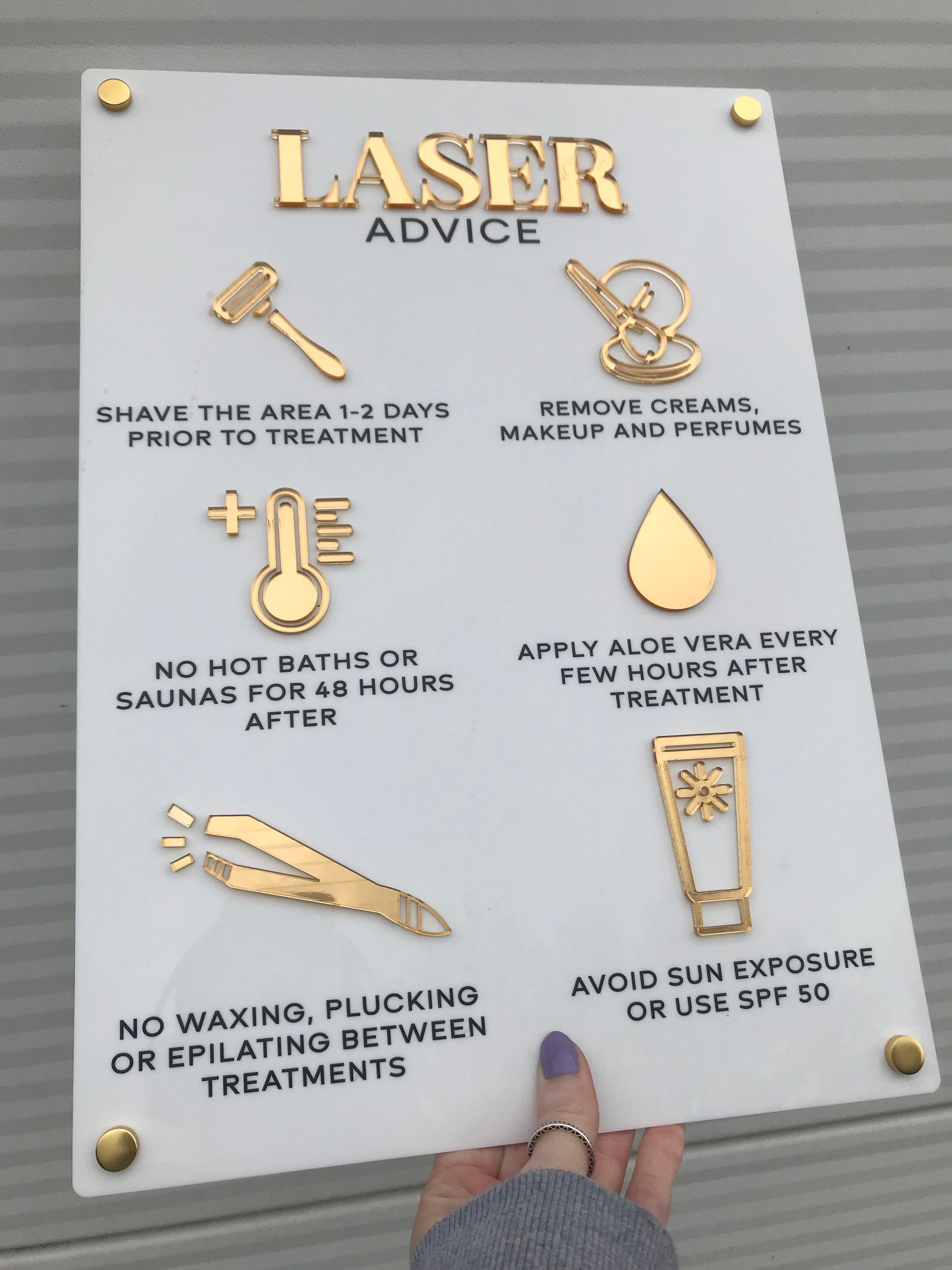 Laser Hair Removal Advice Acrylic A3 Wall Sign Beauty Sign | Etsy UK