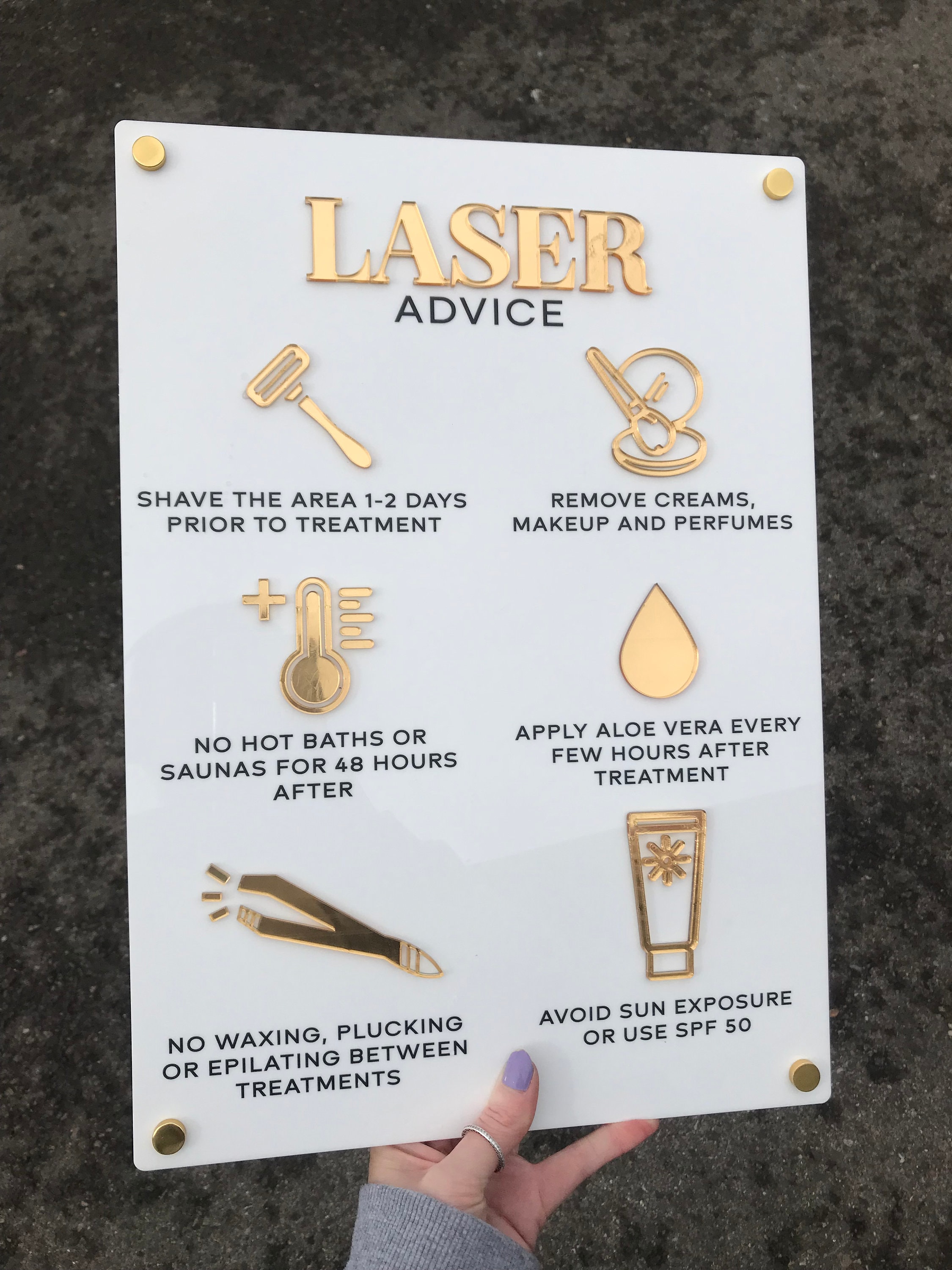 Laser Hair Removal Advice Acrylic A3 Wall Sign Beauty Sign - Etsy UK