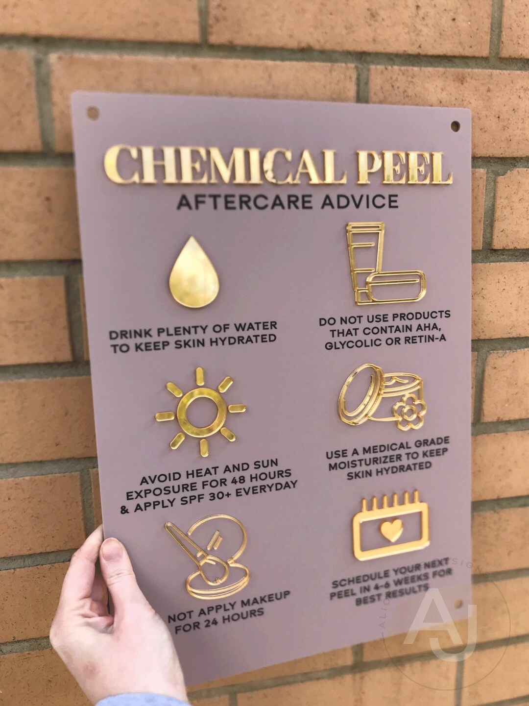 Chemical Peel Aftercare Advice Acrylic A3 Wall Sign | Beauty Sign ...