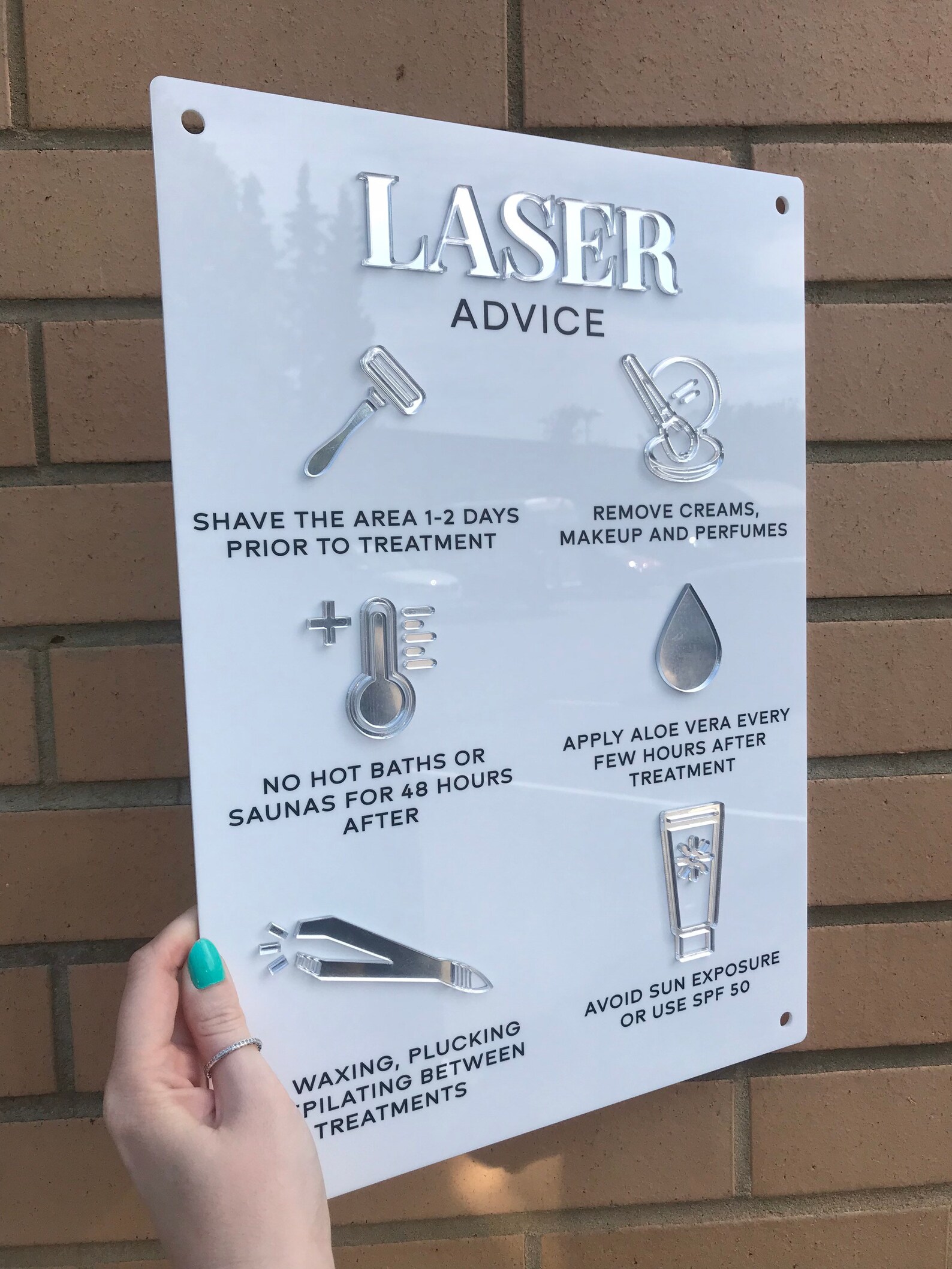 Laser Hair Removal Advice Acrylic A3 Wall Sign Beauty Sign | Etsy