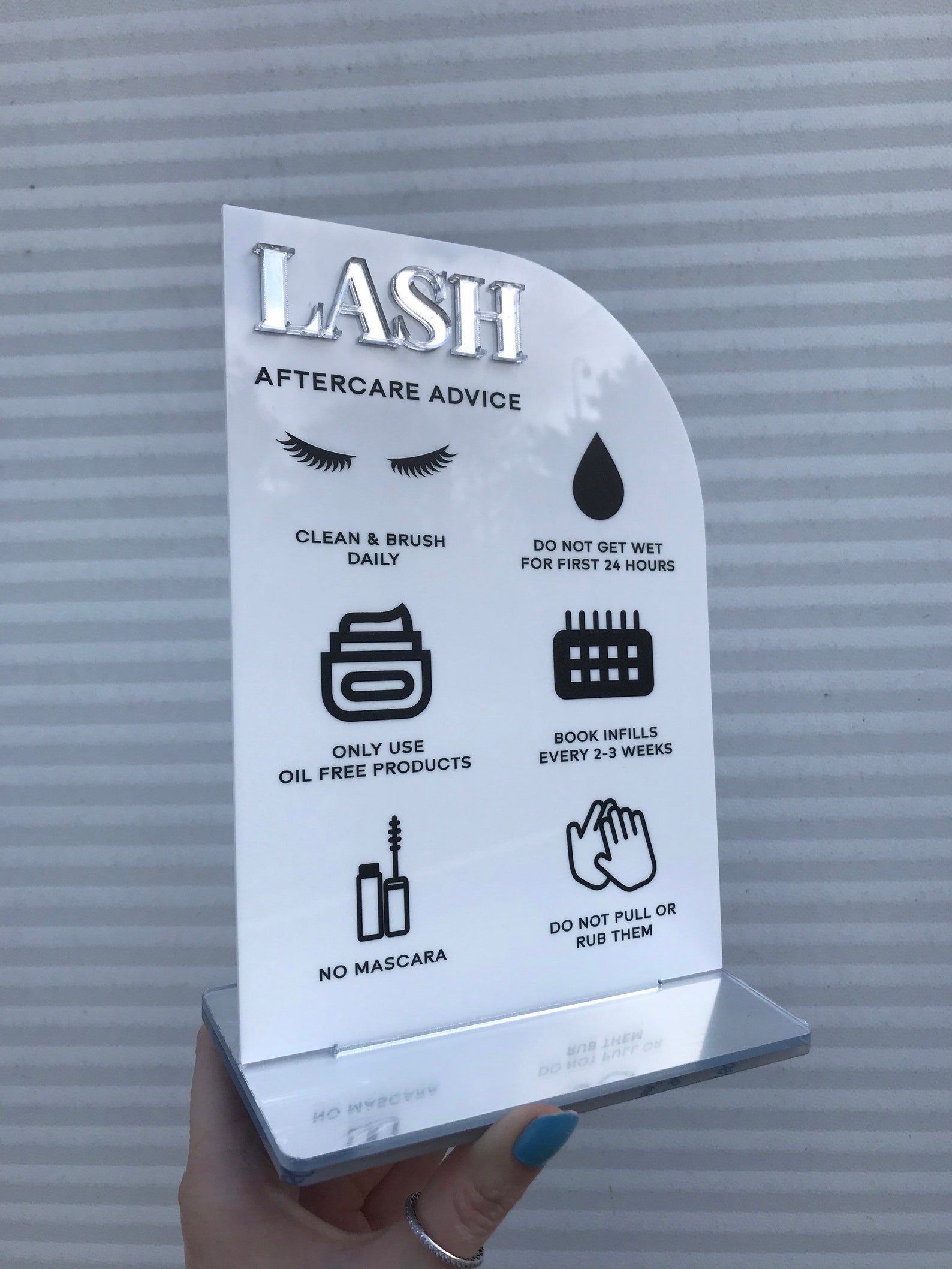 Lash Aftercare Acrylic Sign | Beauty Sign | Business Sign | Spa Sign ...