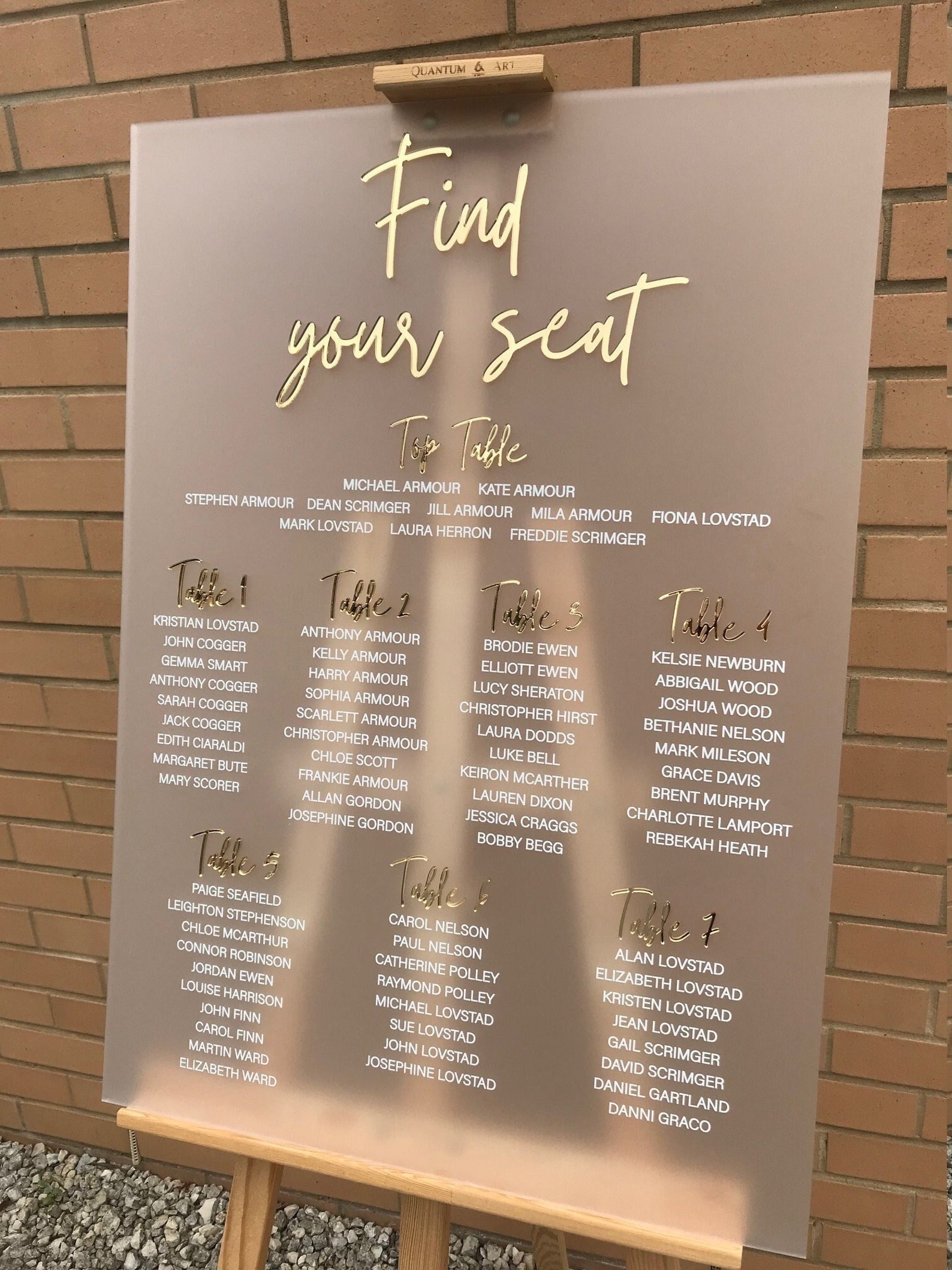 Personalised Acrylic Wedding Table Plan Table Setting - Etsy