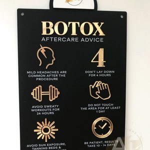 Logo | Botox Aftercare Advice Acrylic Wall Sign | Beauty Sign ...