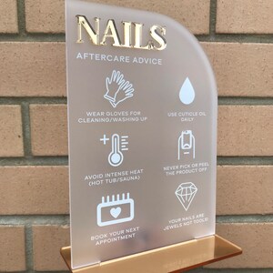 Nails Aftercare Acrylic Sign | Beauty Sign | Business Sign | Spa Sign ...