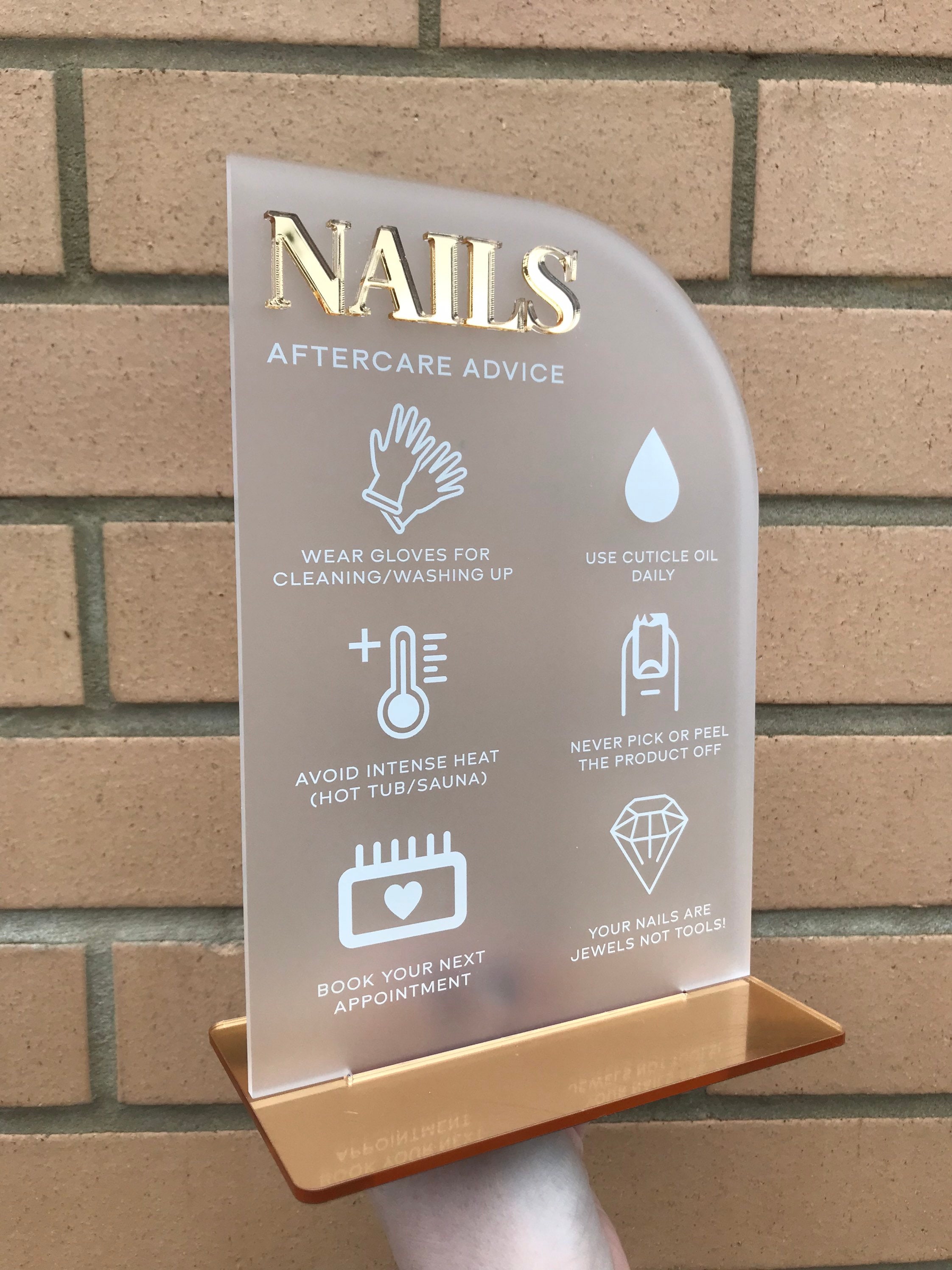 Nails Aftercare Acrylic Sign Beauty Sign Business Sign - Etsy