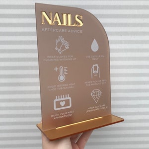 Nails Aftercare Acrylic Sign | Beauty Sign | Business Sign | Spa Sign ...