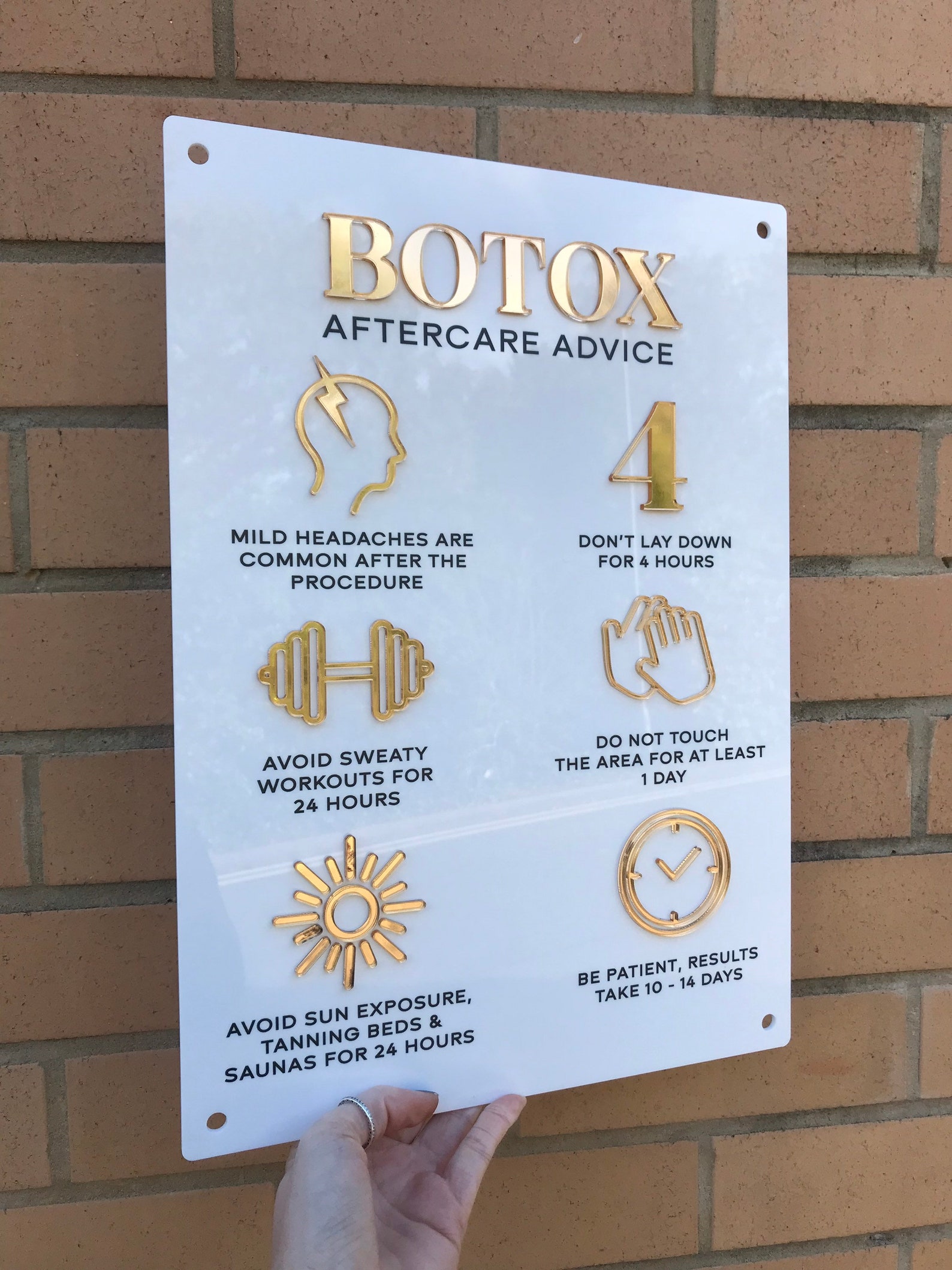 Botox Aftercare Advice Acrylic A3 Wall Sign Beauty Sign - Etsy