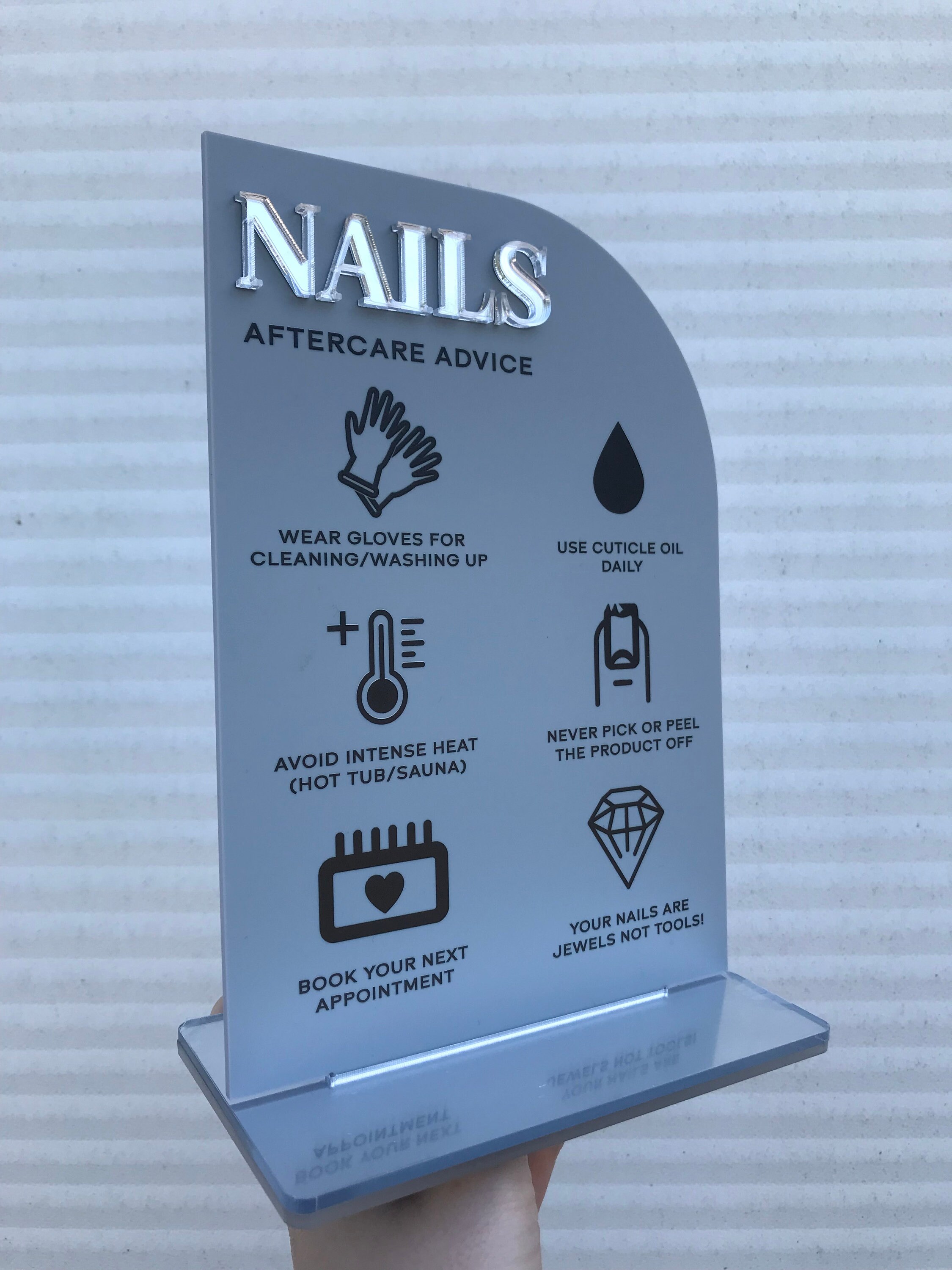 Nails Aftercare Acrylic Sign Beauty Sign Business Sign - Etsy