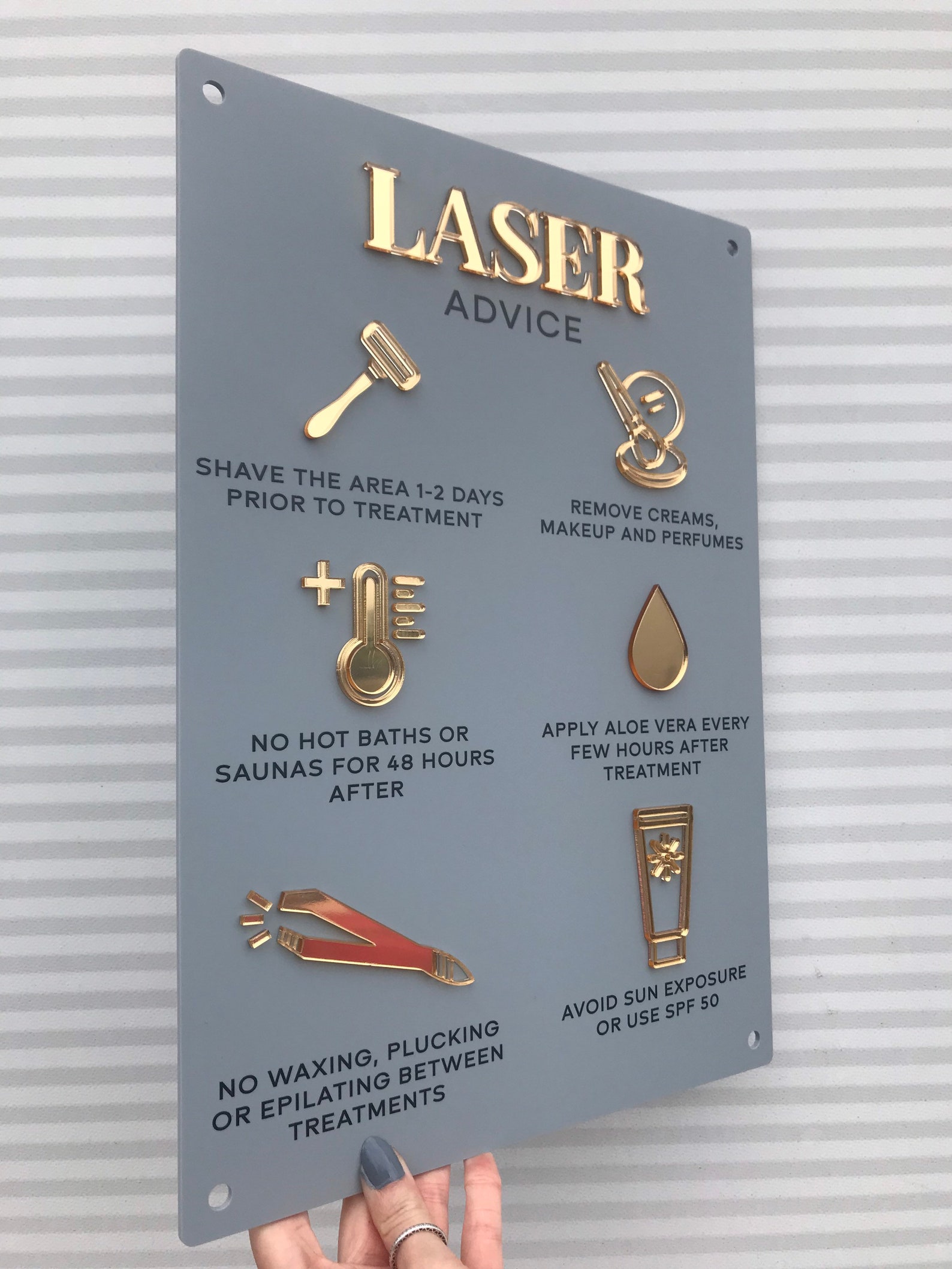 Laser Hair Removal Advice Acrylic A3 Wall Sign Beauty Sign | Etsy