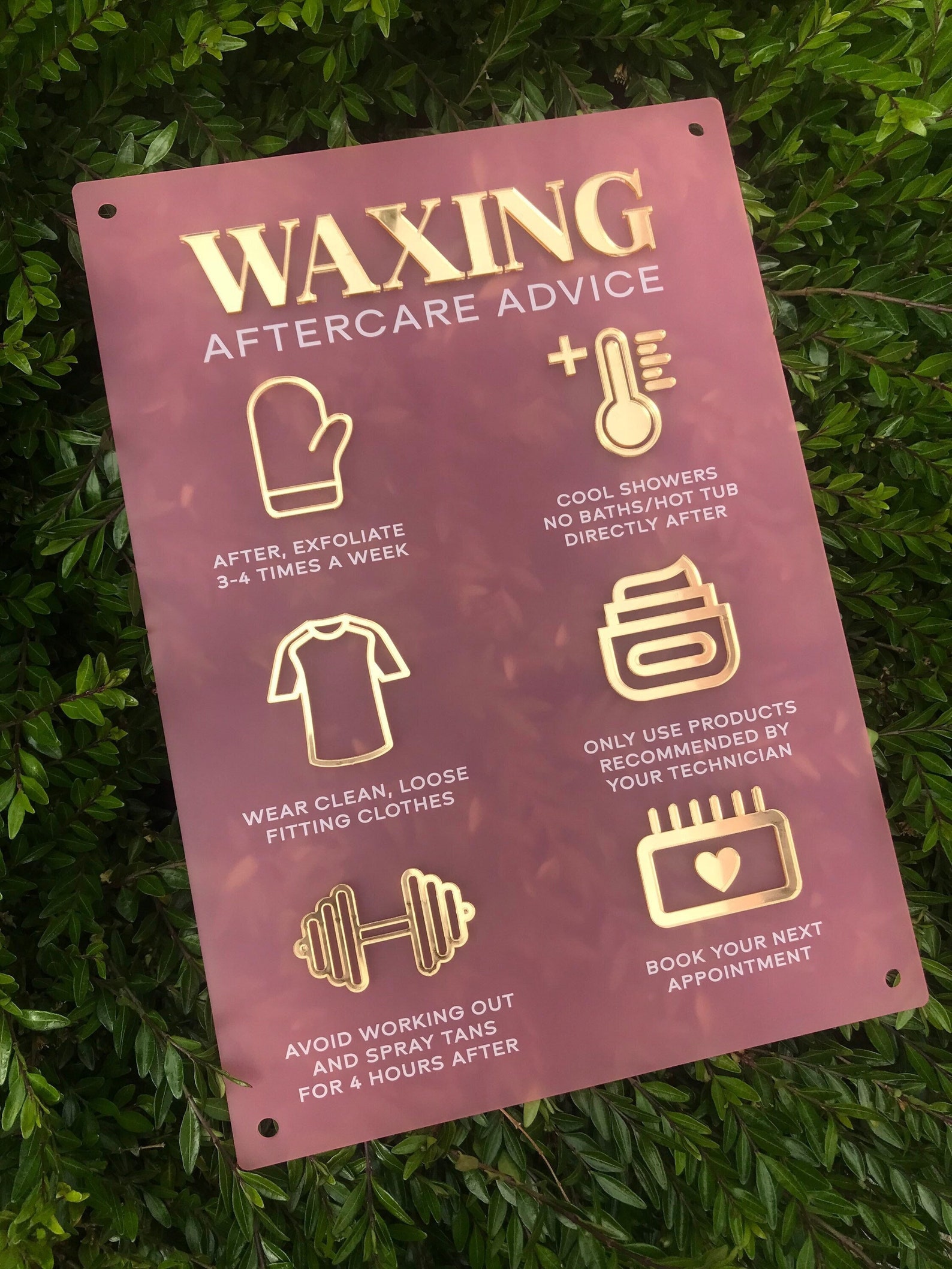 Waxing Aftercare Advice Acrylic A3 3D Perspex Wall Sign - Etsy