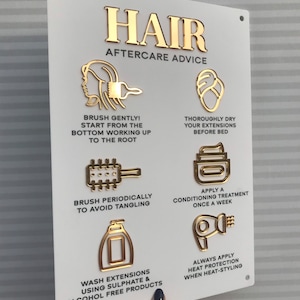 Hair Extensions Aftercare Advice Acrylic A3 Wall Sign | Beauty Sign ...
