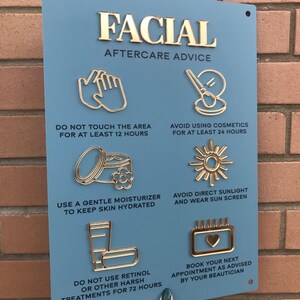 Facial Aftercare Advice Acrylic A3 Wall Sign Beauty Sign - Etsy