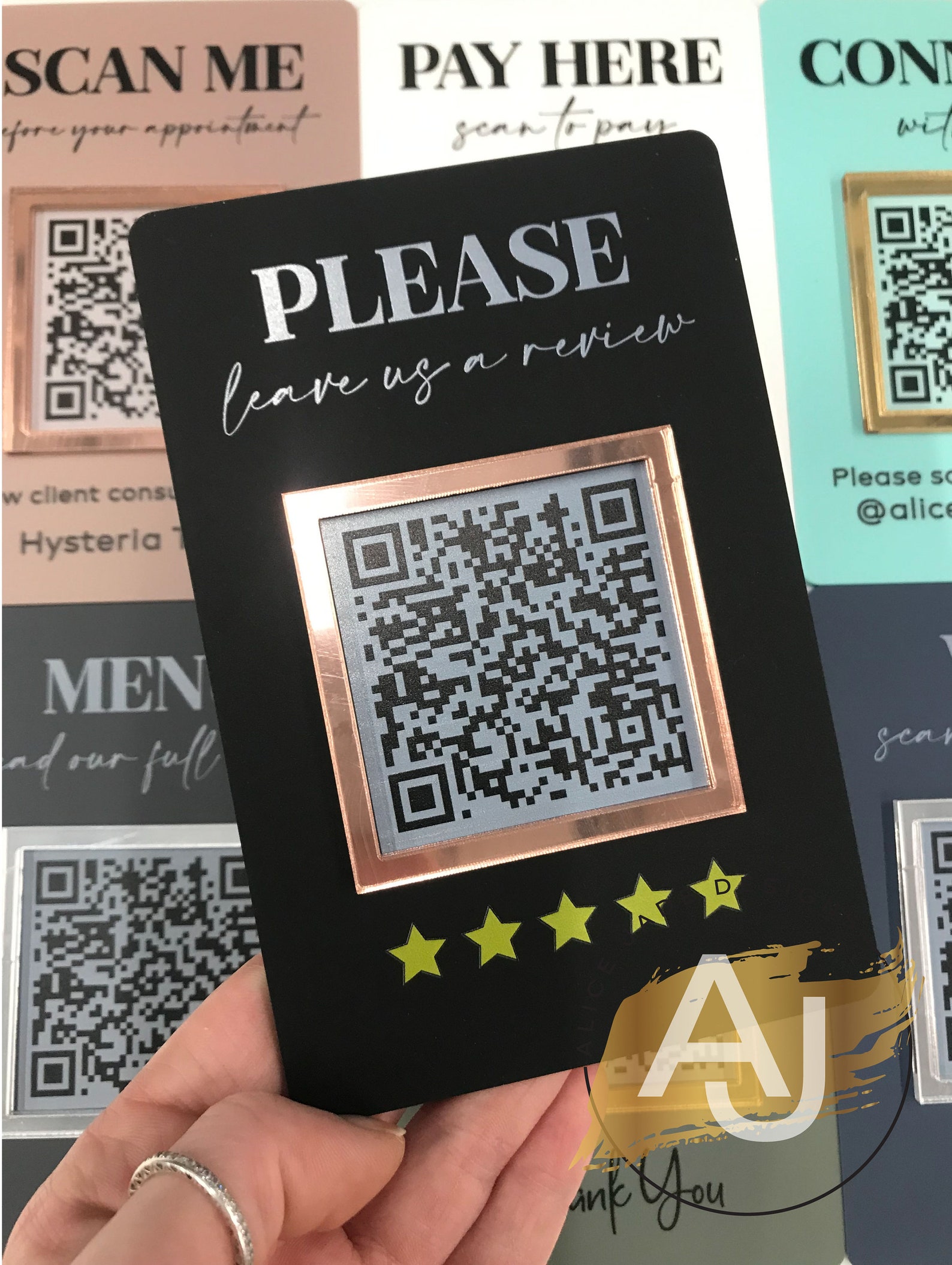 Mini QR Code Acrylic Display Sign Business Sign Spa Sign - Etsy