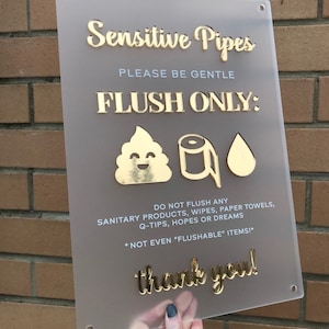 Sensitive Pipes Advice Toilet/bathroom Acrylic A3 Wall Sign - Etsy