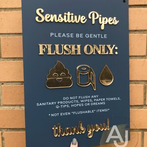 Sensitive Pipes Advice Toilet/bathroom Acrylic A3 Wall Sign | Beauty ...