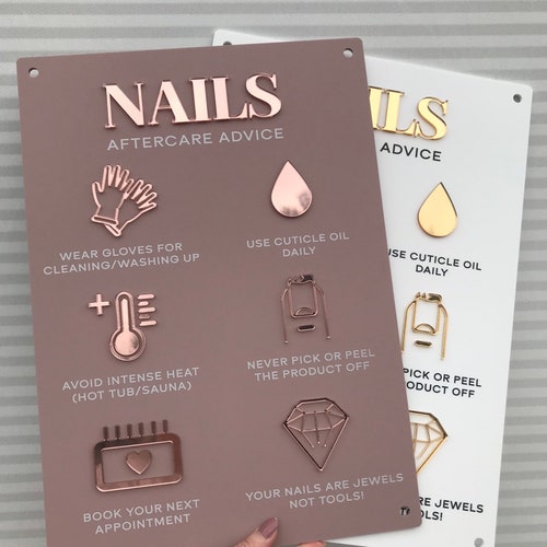 Nail Aftercare Advice Sign Acrylic Sign Salon Sign - Etsy Australia