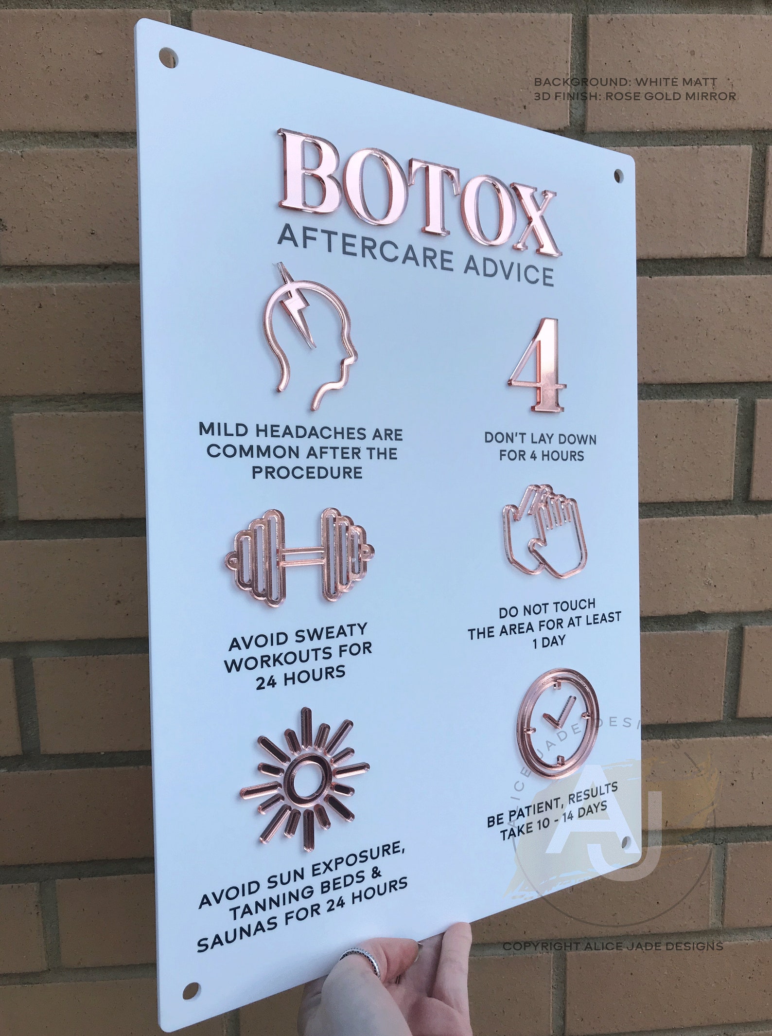 Botox Aftercare Advice Acrylic A3 Wall Sign Beauty Sign Business Sign ...