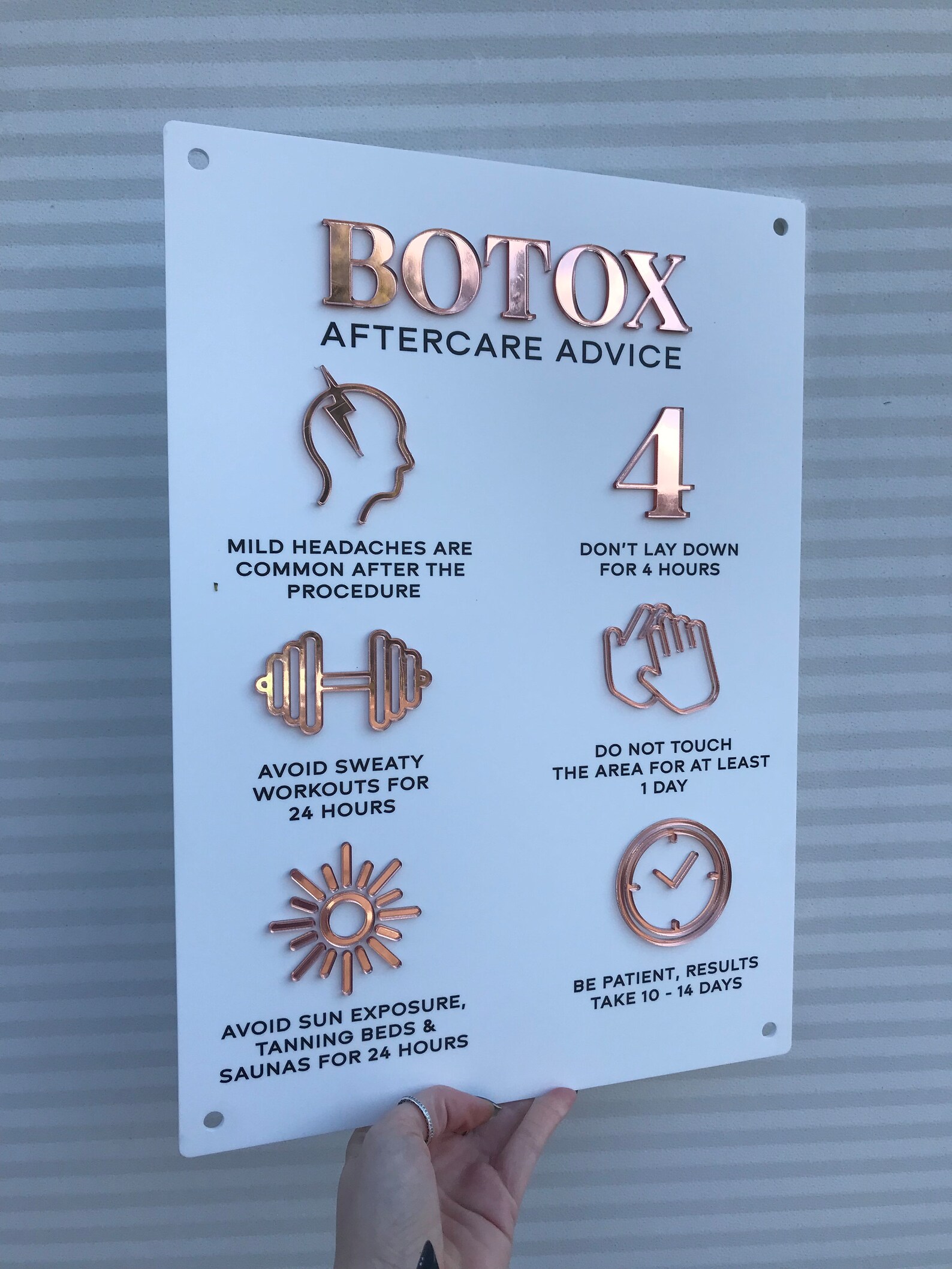 Botox Aftercare Advice Acrylic A3 Wall Sign Beauty Sign - Etsy UK