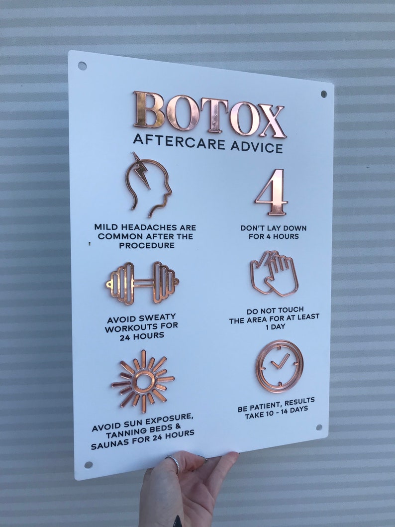 Botox Aftercare Advice Acrylic A3 Wall Sign Beauty Sign - Etsy UK