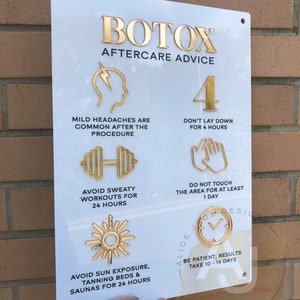 Botox Aftercare Advice Acrylic Salon Sign | A3 Business Decor - Etsy