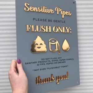 Sensitive Pipes Advice Toilet/bathroom Acrylic A3 Wall Sign - Etsy