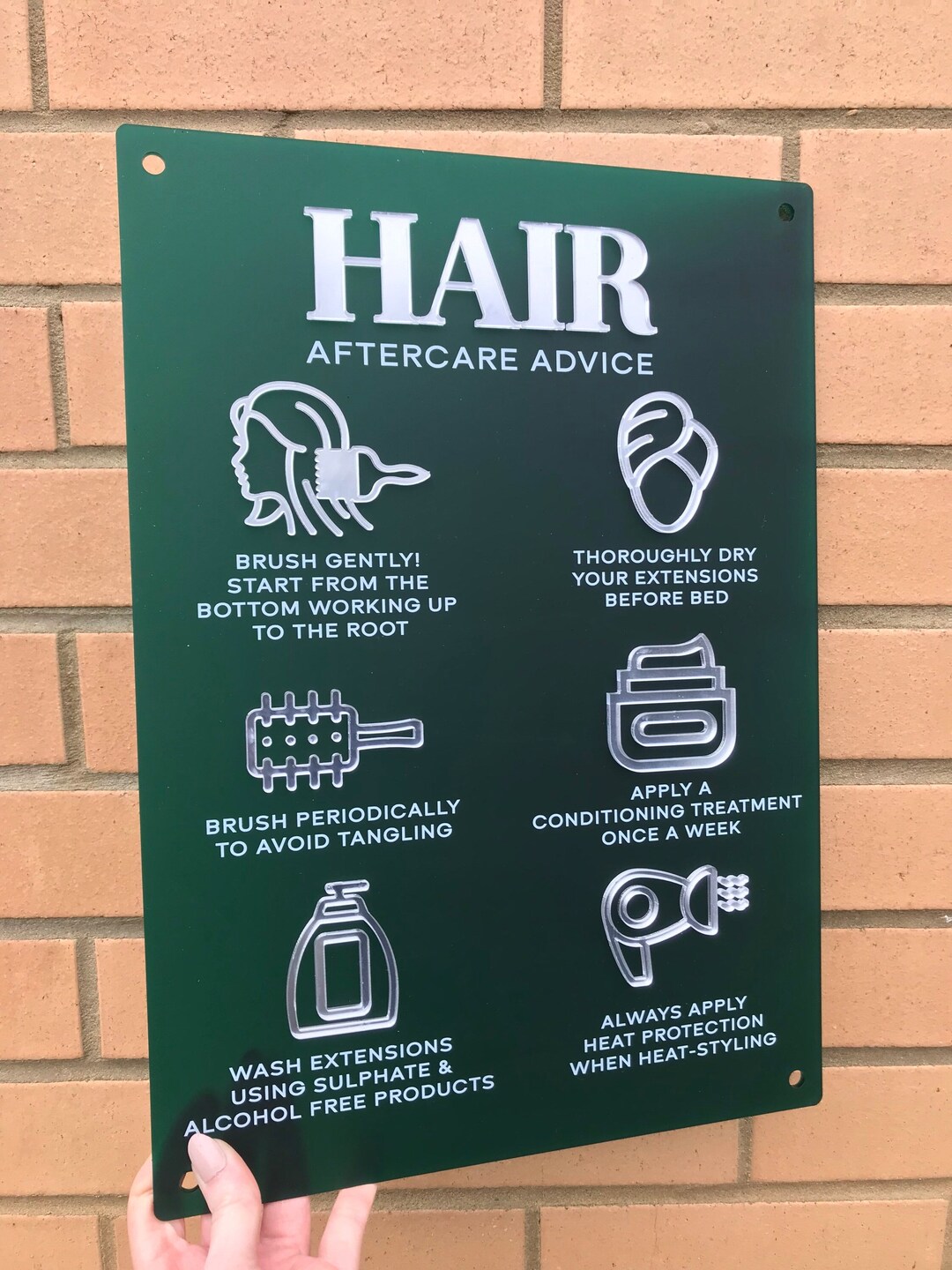 Hair Extensions Aftercare Advice Acrylic A3 Wall Sign | Beauty Sign ...