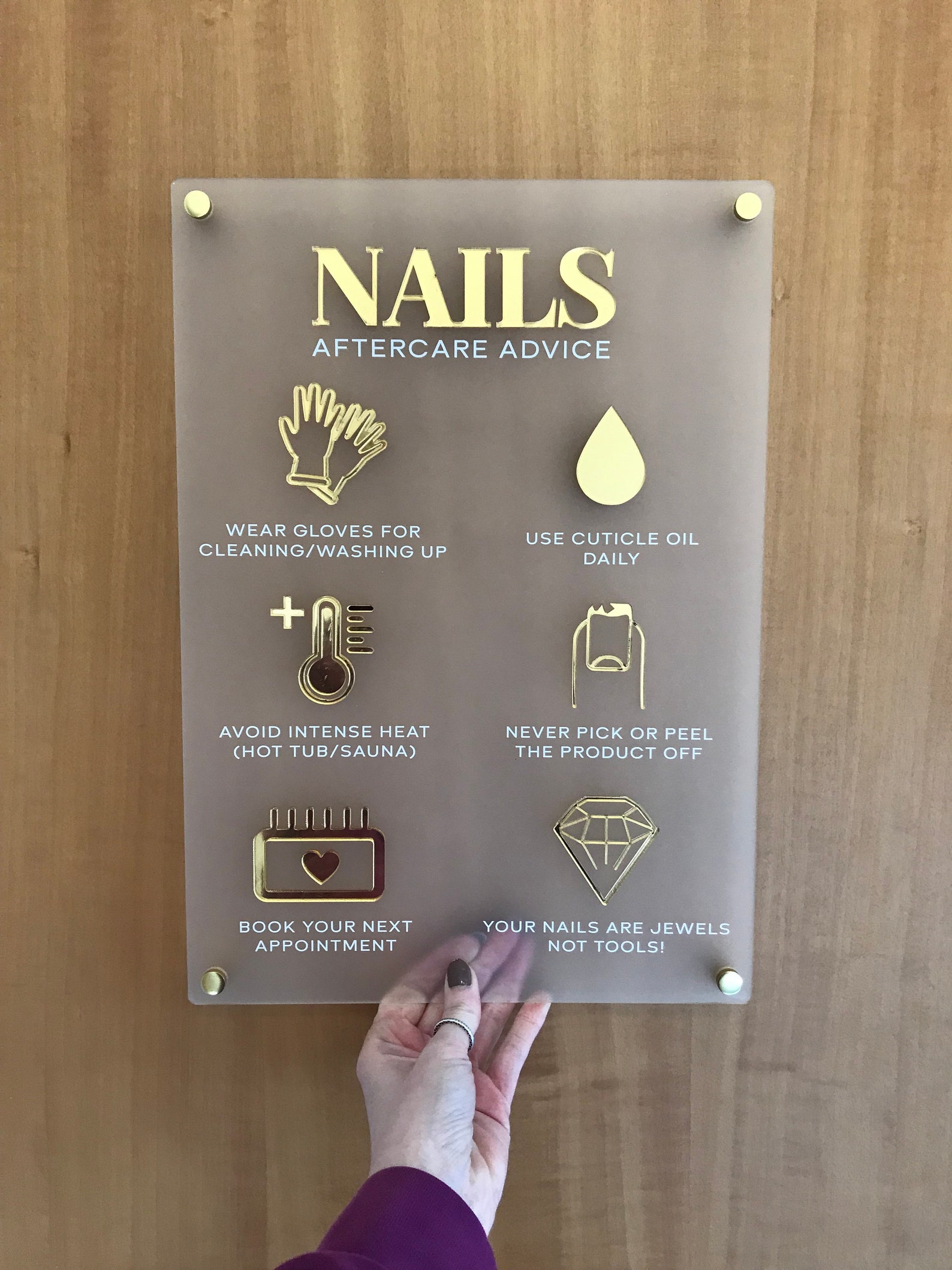 Nail Aftercare Advice Acrylic A3 3D Perspex Wall Sign Beauty | Etsy
