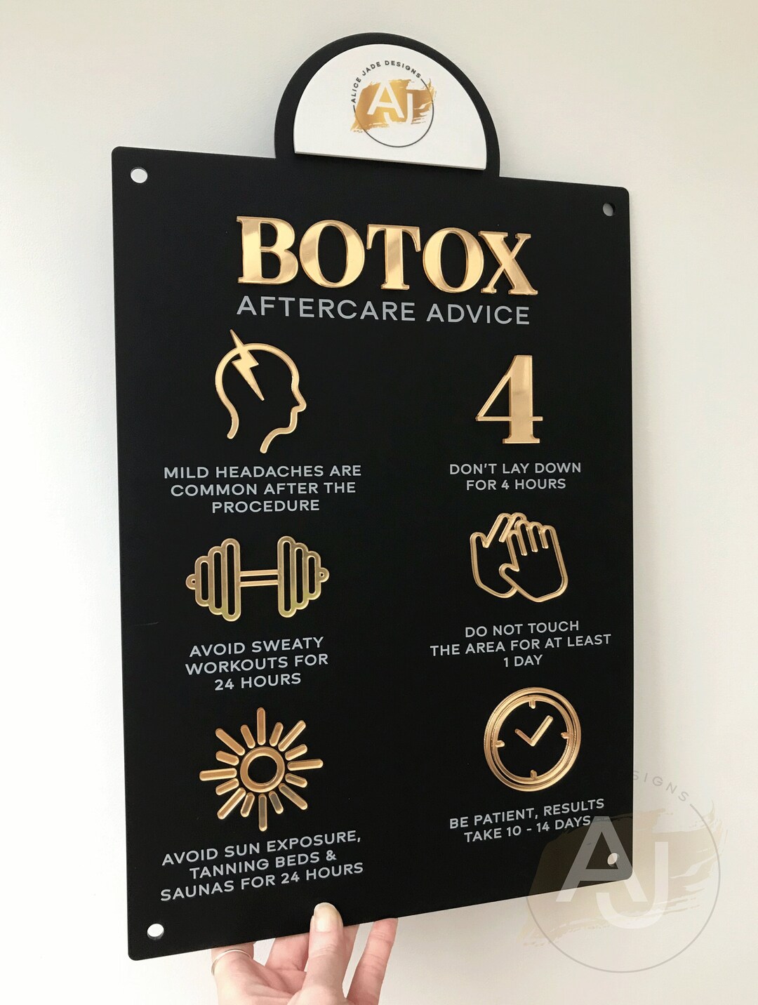 Logo | Botox Aftercare Advice Acrylic Wall Sign | Beauty Sign ...