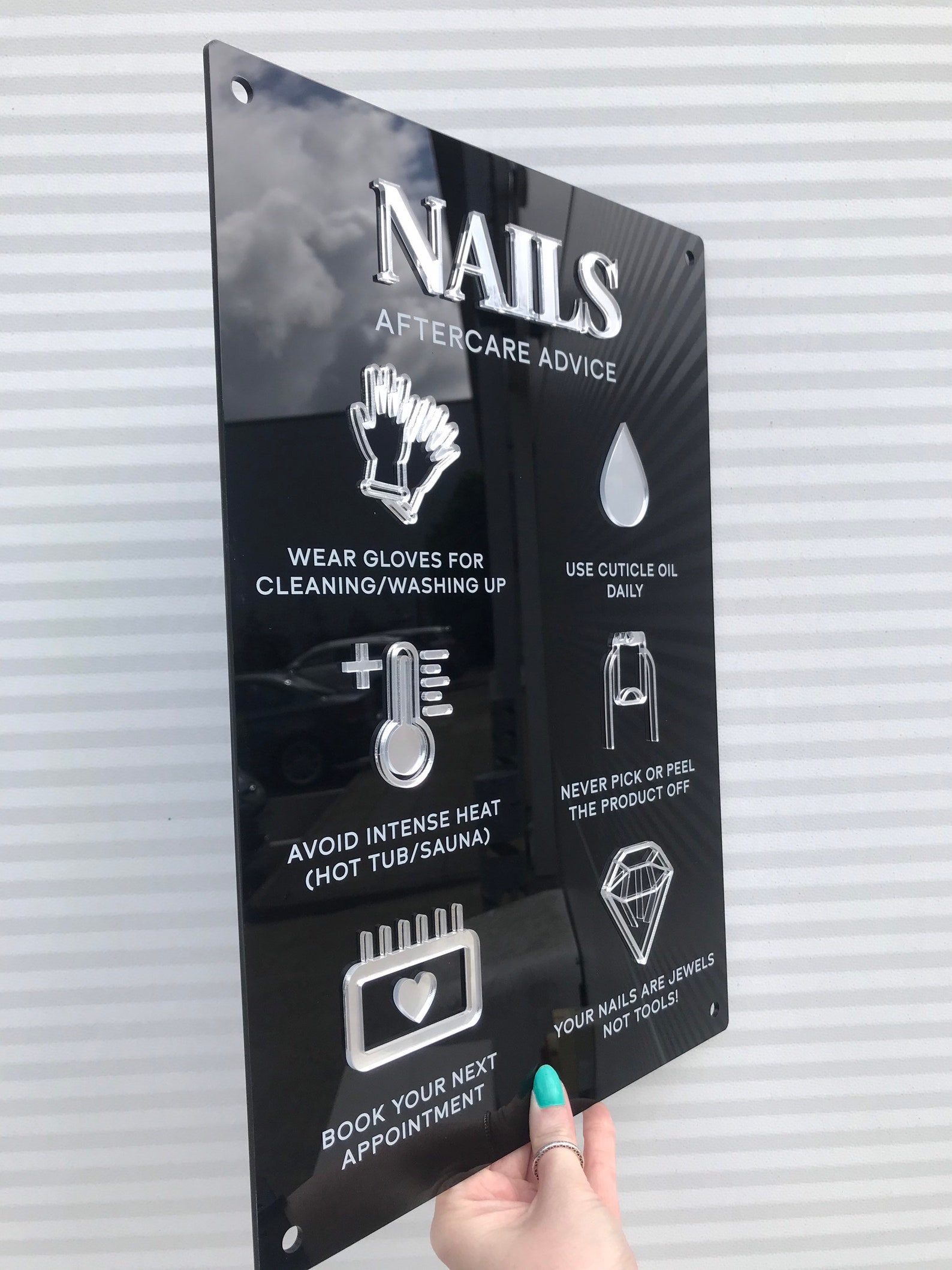 Nail Aftercare Advice Acrylic A3 3D Perspex Wall Sign Beauty | Etsy