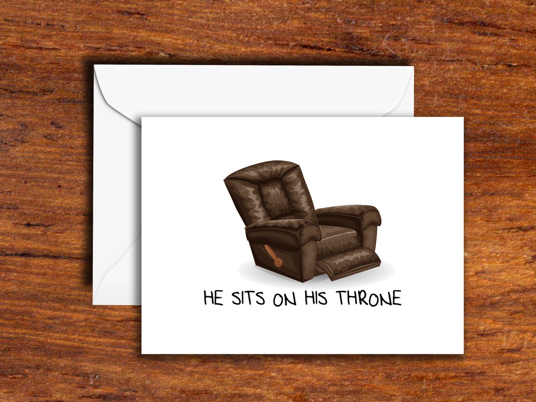 Funny He Sits on His Throne greeting Card Funny Card Novelty Card - Etsy