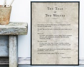 The Tale of Two Wolves Print Wall Art Book Page Print Poem - Etsy