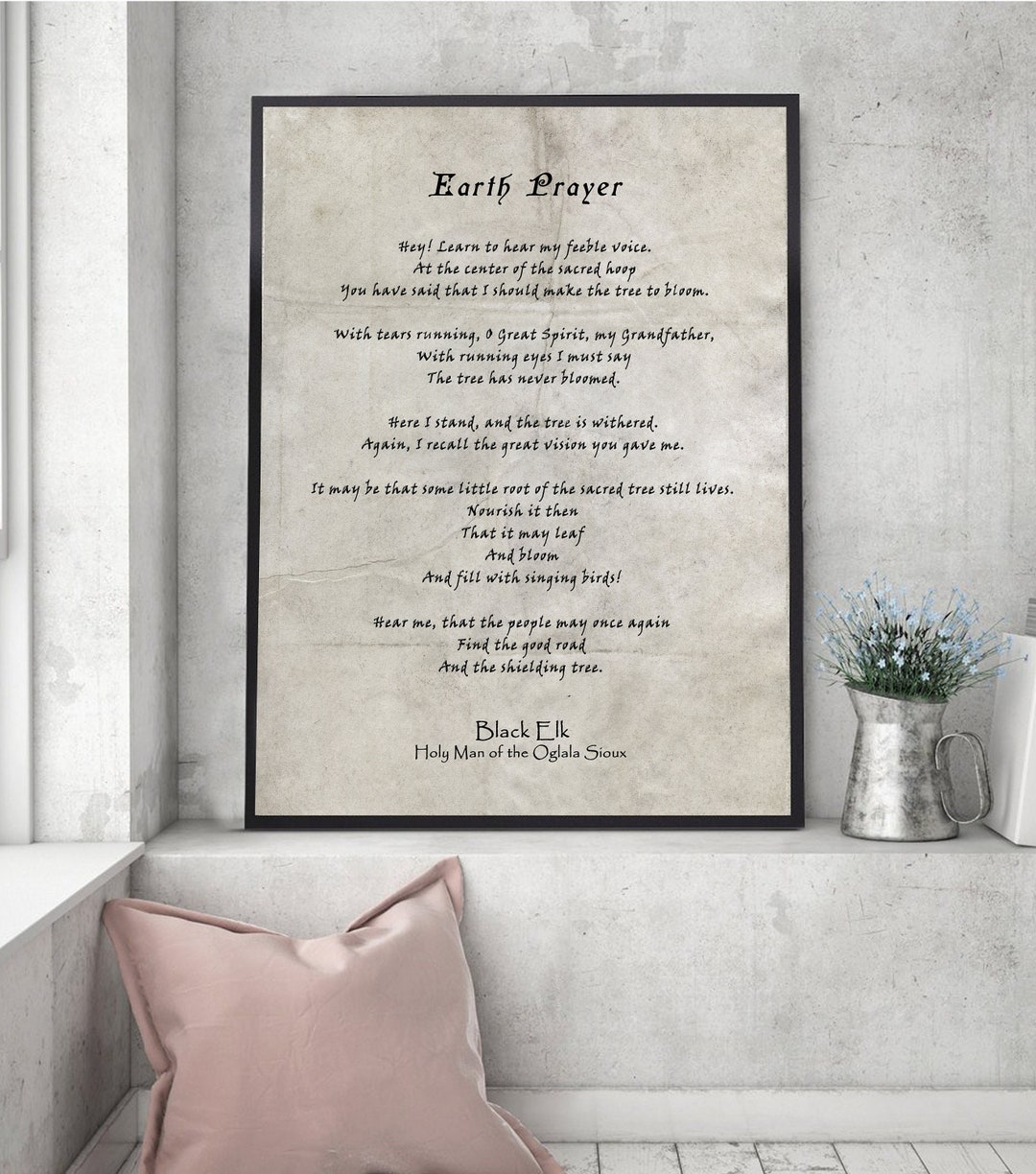 Earth Prayer Print, Black Elk, Wall Art, Prayer, Native American Story ...