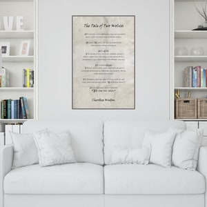 The Tale of Two Wolves Print, Wall Art, Book Page Print, Poem, Native ...