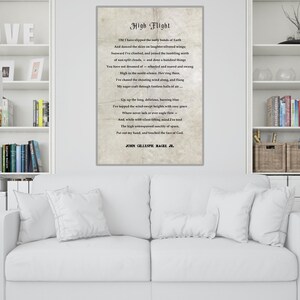 High Flight Poem, Aviation Sonnet Print, Wall Art, John G. Magee Jr ...