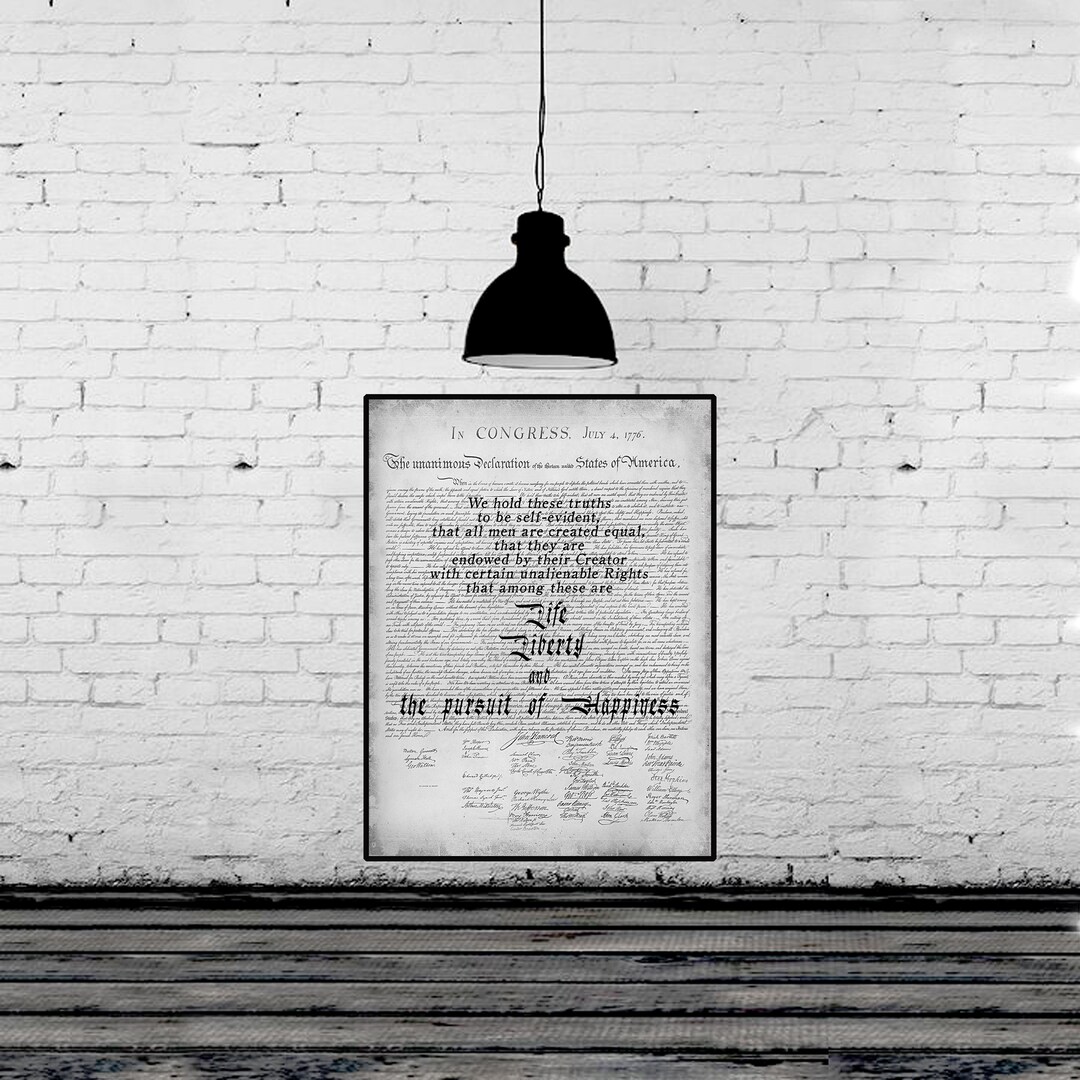 Declaration of Independence, U.S Patriotism, Wall Art, We the People ...