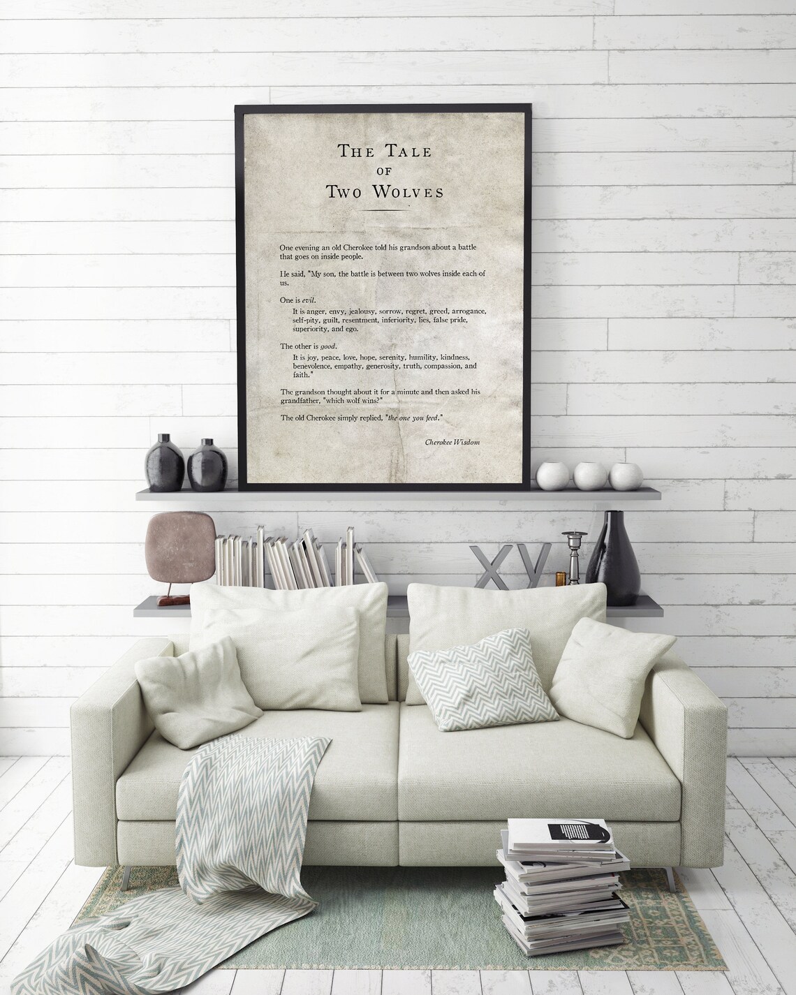 The Tale of Two Wolves Print Wall Art Book Page Print Poem - Etsy