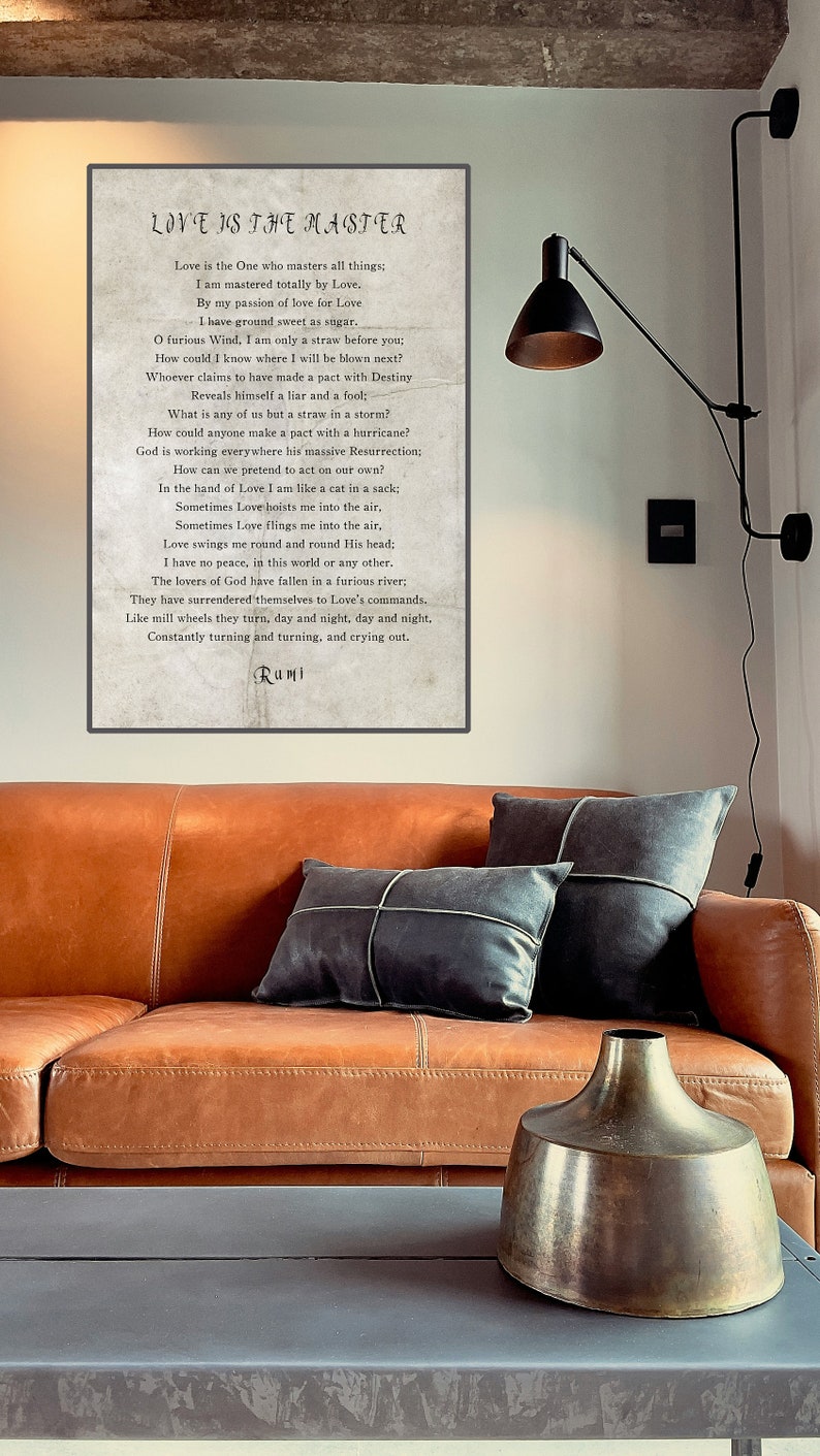 Love is the Master Poem, Rumi Print, Wall Art, Book Page Print, Quote ...