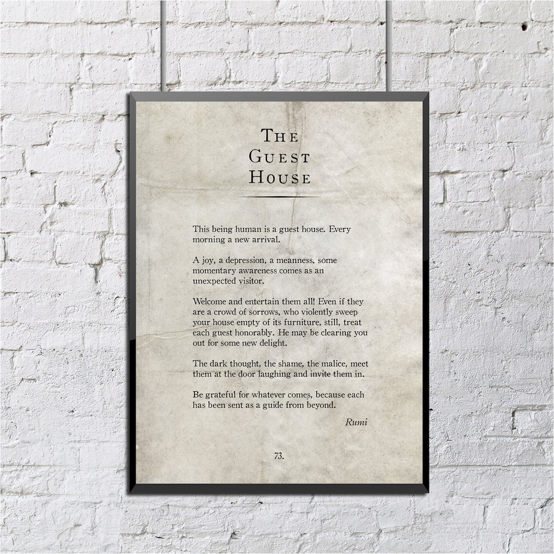 The Guest House Poem Rumi Print Wall Art Book Page Print | Etsy